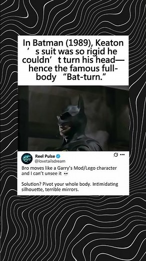 In Batman (1989), Keaton’s suit was so rigid he couldn’t turn his head.