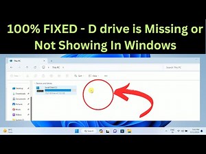 ✅100% FIXED - D drive is Missing or Not Showing In Windows