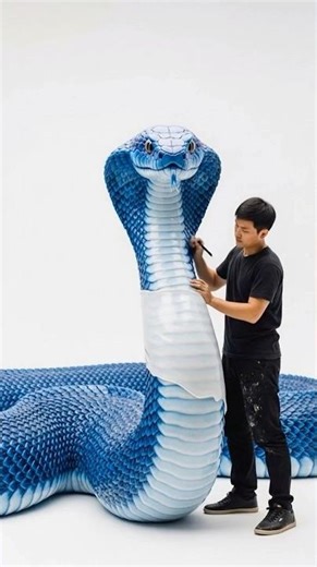 🤯 You WON'T BELIEVE This GIANT Cobra is a SCULPTURE! (Hyperrealistic Art Process)