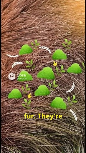 The Animal So Slow… It Grows MOSS?! 🌿😴 #funfacts