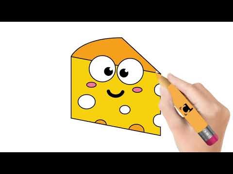 Cute Cheese Drawing for Kids 🧀 | Easy Cartoon Cheese Drawing Lesson