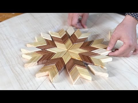 Making Colorful Wood Wall Art - Making Quilt Inspired Table Out of Salvaged Wood