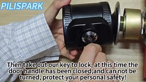 Child Proof Door Knob Cover Lock – Prevents Turning of Door Knob and Access to Keyhole, Can be Used for Home Rentals, Evictions, Job Sites & More – Keyed Alike (Black)