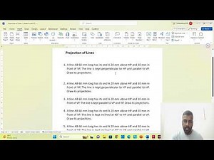 Projection of Lines || AutoCAD || Engineering Graphics (In English)