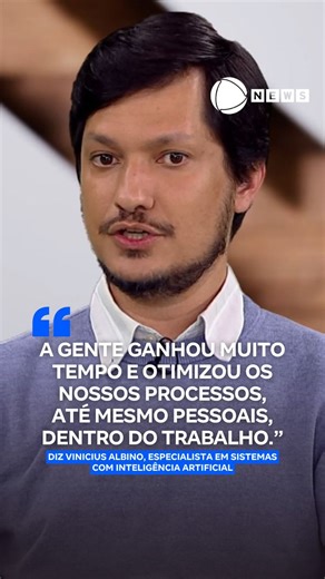 2.6K views · 12 reactions | Neste sábado (18), o Estúdio News recebeu Vinicius Albino, especialista em sistemas com inteligência artificial, para discutir IA na indústria brasileira. Ele explicou o cenário industrial atual, Machine Learning e o acesso a essa tecnologia para diferentes tipos de empresas.  #RecordNews ➡ A entrevista completa está disponível em nosso canal do YouTube: youtube.com/recordnews | Record News | Facebook