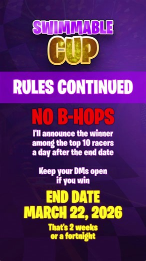 Swimmable Cup Announcement #fortnite #rocketracing #speedrun