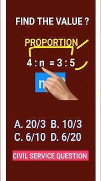 Find The VALUE OF n ? Find the value of n in a proportion problem ? How to solve proportion problem