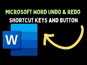 Microsoft Word Undo & Redo Shortcut Keys and Button in Windows 11