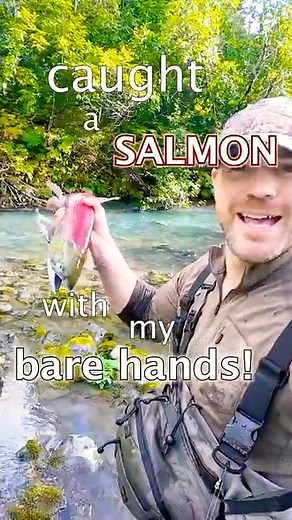 Catching Fish with Bare Hands #fishing #alaska #catchandcook