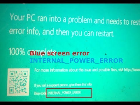 INTERNAL_POWER_ERROR (a0) The power policy manager experienced a fatal error in Windows 10