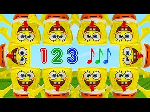 10 Spongebobs! Learn to Count Numbers Song for Kids with Spongebob Squarepants Toys