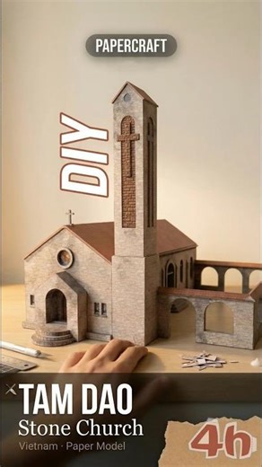 DIY Tam Dao Church Papercraft (have template) #diy #papercraft #vietnam #architectural
