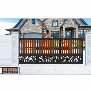 [Hot Item] Main Gate Designs Automatic Aluminum Sliding Gate Designs Slat Door
