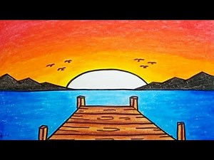 How To Draw A Sea Scenery Beautiful Step By Step |Drawing Sea Scenery Easy
