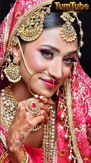 Stunning Bridal Close-Up Shot – Glamorous Indian Bride with Traditional Jewellery and Makeup