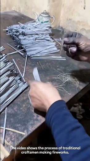 Traditional craftsmen make fireworks