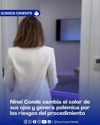 Somos Oriente on Instagram: "La cantante y actriz mexicana @NinelConde se sometió en Nueva York a una cirugía láser permanente para modificar el color de sus ojos, pasando de marrón a verde olivo, un tono que, según ella misma, “le da más luz al rostro”. Sin embargo, la intervención ha generado una fuerte controversia en el ámbito médico y en redes sociales, debido a los posibles riesgos oculares asociados a este tipo de procedimientos estéticos. La Academia Americana de Oftalmología (AAO) ha ad