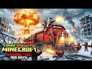 100 Days Surviving a Zombie Apocalypse on a Train in Minecraft Hardcore