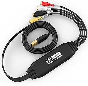 Tihokile USB VHS to Digital Converter, for RCA to USB-Convert VHS Mini DV VCR Hi8 DVD Equipment to Digital Converter (Female)