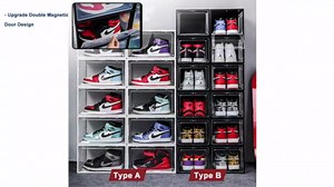 mupera Plastic Shoe Boxes with Lids - Upgraded Shoe Bins(2025 New), Sneaker Storage Boxes, Hardtop Plastic Shoe Storage Organizer Bin, Sneaker Shoe Box Stackable for Closets