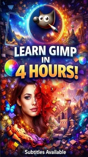 Learn GIMP in 4 Hours! ⚡ Fast Beginner Course (Subtitles Available)