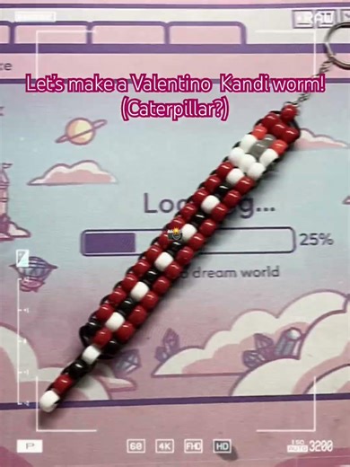 Valentino Pony Bead Worm on String #kandi #wormonastring #hazbinhotel #ponybeads