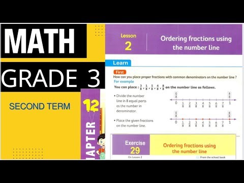 Math Grade 3 / Chapter 12 - Lesson 2 / Ordering fractions using the number line/ ماث تالتة أبتدائي