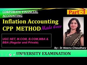 CFA| Part-3| Inflation Accounting |CPP Method | Price Level Changes| Dr. Meenu Chaudhary|