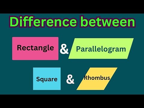 Difference between rectangle & parallelogram | Square & rhombus