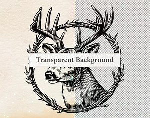 Vector Deer Portraits Clipart - Line Art Digital Illustration - Buck Fawn SVG PNG - Commercial Use - Etsy