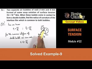 Class 11 Physics | Surface Tension | #22 Solved Example-9 on Surface Tension | For JEE & NEET