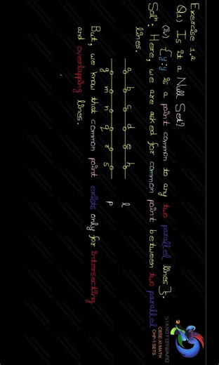 Is {y : y is a point common to any two parallel lines} a Null set?