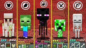 All Baby Mobs Live In The Hell In Minecraft How To Play Golem Zombie Creeper Enderman Skeleton | Minecraft Animation Game