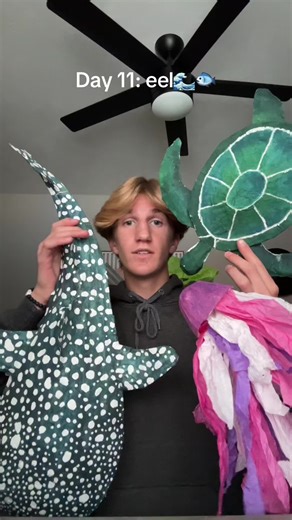 Making an eel for my room! What should I make next??#ocean #coralreef #art #fyp #shark