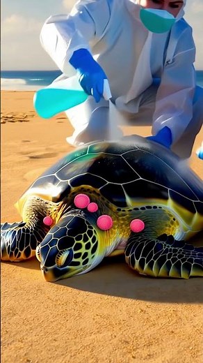 Turtle shell filled with coral parasites