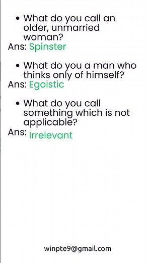 PTE Answer Short Question 2024 || Part 1 #pte #education