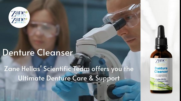 Zane Hellas Denture Cleaner. Oregano Oil Power. Ideal for Dentures, Retainers, Braces, Mouth Guards. Helps Remove Plaque, Tartar, Stains and Bad Odor. 100% Herbal Solution. 1 fl.oz.-30ml.