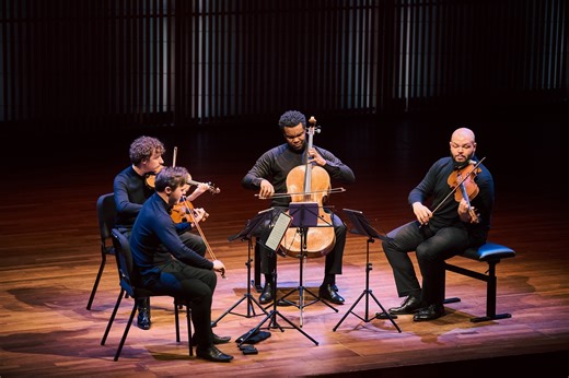 This Sunday, Oct 12, the Isidore Quartet returns to Cal Performances with a program that celebrates discovery and reinvention. Hear the fiery rhythms of Gabriella Smith’s Carrot Revolution, the brilliance of Haydn’s Sunrise quartet, and the joyous lyricism of Dvořák’s G major quartet — three works that remind us how fresh and alive great music can feel. Reserve your seat now for a performance that redefines what a string quartet can be: https://bit.ly/3GsLUW1 | Cal Performances