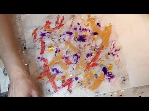 Creating collage tissue paper with acrylic inks & paints