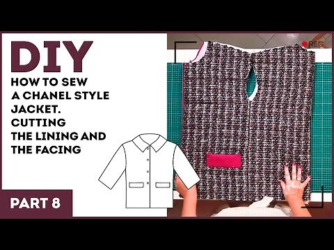 DIY: How to sew a Chanel style jacket. Cutting the lining and the facing.