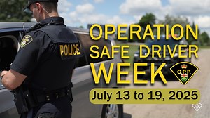 Commercial vehicle safety falls to all drivers. Let’s share the road safely! 🚛🚗 The OPP, in collaboration with the Ministry of Transportation (MTO) and other road safety partners, are teaming up with the Commercial Vehicle Safety Alliance (CVSA) for a road safety blitz! We’re targeting unsafe driving like speeding, tailgating & improper lane changes. Commercial drivers: stay compliant 24/7 with inspections, hours of service & cargo rules. Operation Safe Driver Week runs from July 13 to 19, 202