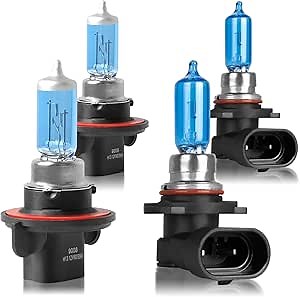 SHENKENUO Fit For DODGE RAM 1500 2500 3500 2-Headlamps(2009-2012) 9008 Hi/Lo Beam Ultra - High Performance Halogen Headlight Bulbs Combo & 9145 Fog Bulbs,Pack of 4 (Year:2009-2012 (2-Headlamps))