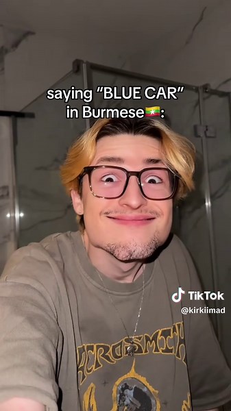 Blue Car Translations in Burmese Language