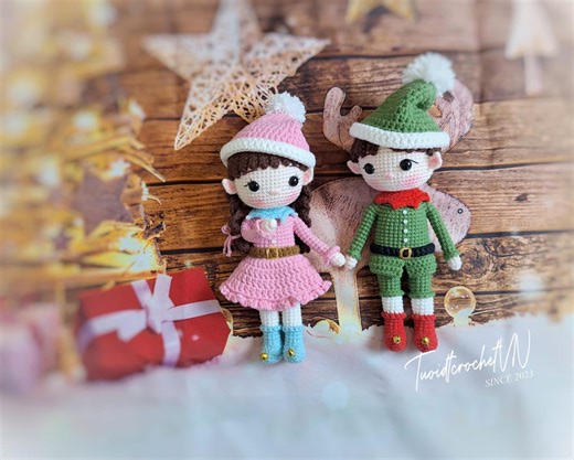 Crochet Elf Couple Amigurumi Pattern: Alvar & Ivy Christmas Dolls (PDF Pattern) - Etsy