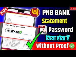 PNB Account Statement Pdf Password | Punjab National Bank Statement Pdf Password | Pdf Password
