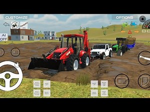 Drive John Deere Tractor And Thar 4x4 and JCB Tochan Gameplay | New John Deere Tractor Game 🎮