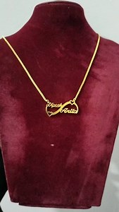 Double name necklace with chain. Delivery to all Nepal For order confirmation DM Viber Whatsapp 9818628352. | Kastamandap Jewellery Online | Facebook