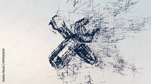 Repair logo, a design consisting of a code of numbers and a symbol. Abstract service icon in computer cyber network on a light background