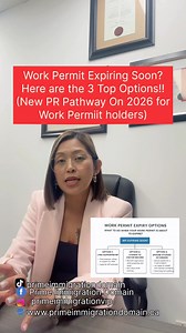 🚨 WORK PERMIT EXPIRING SOON? HERE ARE YOUR BEST OPTIONS! 🇨🇦✨ Your future in Canada doesn’t have to stop when your work permit is about to expire. If you’re unsure of your next step, here are the TOP LEGAL PATHWAYS to maintain your status and stay in Canada. ✅ 1. Apply for a New LMIA-Supported Work Permit If your employer is willing to support you through an LMIA (Labour Market Impact Assessment), this is the strongest way to extend your stay and continue working. 🔹 Ideal for workers whose em