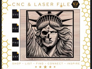 Split Skull Statue of Liberty Vertical Flag SVG | Stoic Statue of Liberty | Lady Liberty | Patriotic Files | CNC & Laser | Svg | Pdf | PNG - Etsy